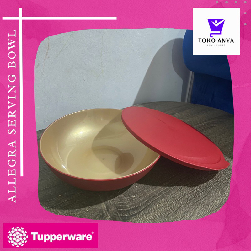 Jual ALLEGRA SERVING BOWL MERAH GOLD TUPPERWARE / ALEGRA TUPPERWARE ...