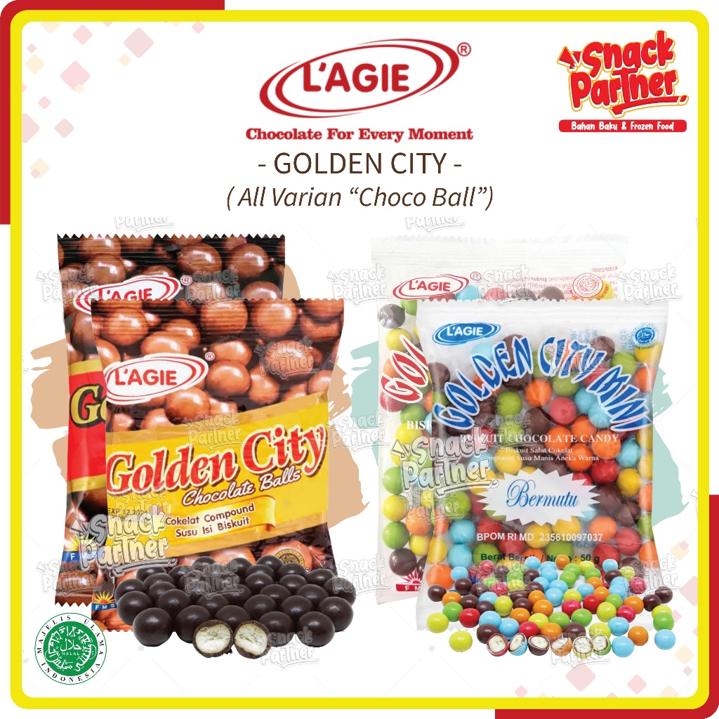 Jual LAGIE / L'AGIE Golden City Choco Ball - 50 / 75 GR - Big Mini ...