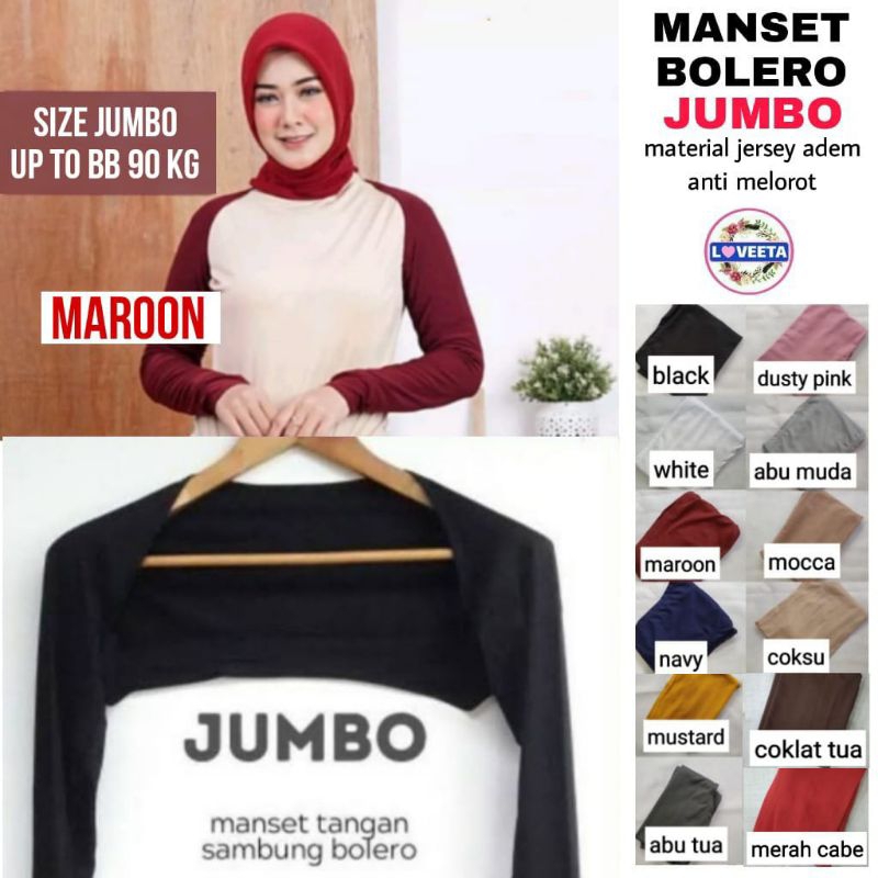 Jual MANSET BOLERO READY SIZE JUMBO DAN STANDAR MANSET TANGAN JERSEY ...