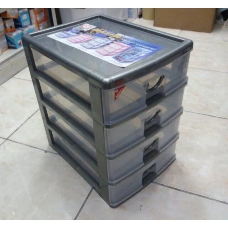 Jual maxim Container Susun 4 Laci Penyimpanan Serbaguna 355 S4 Shinpo ...