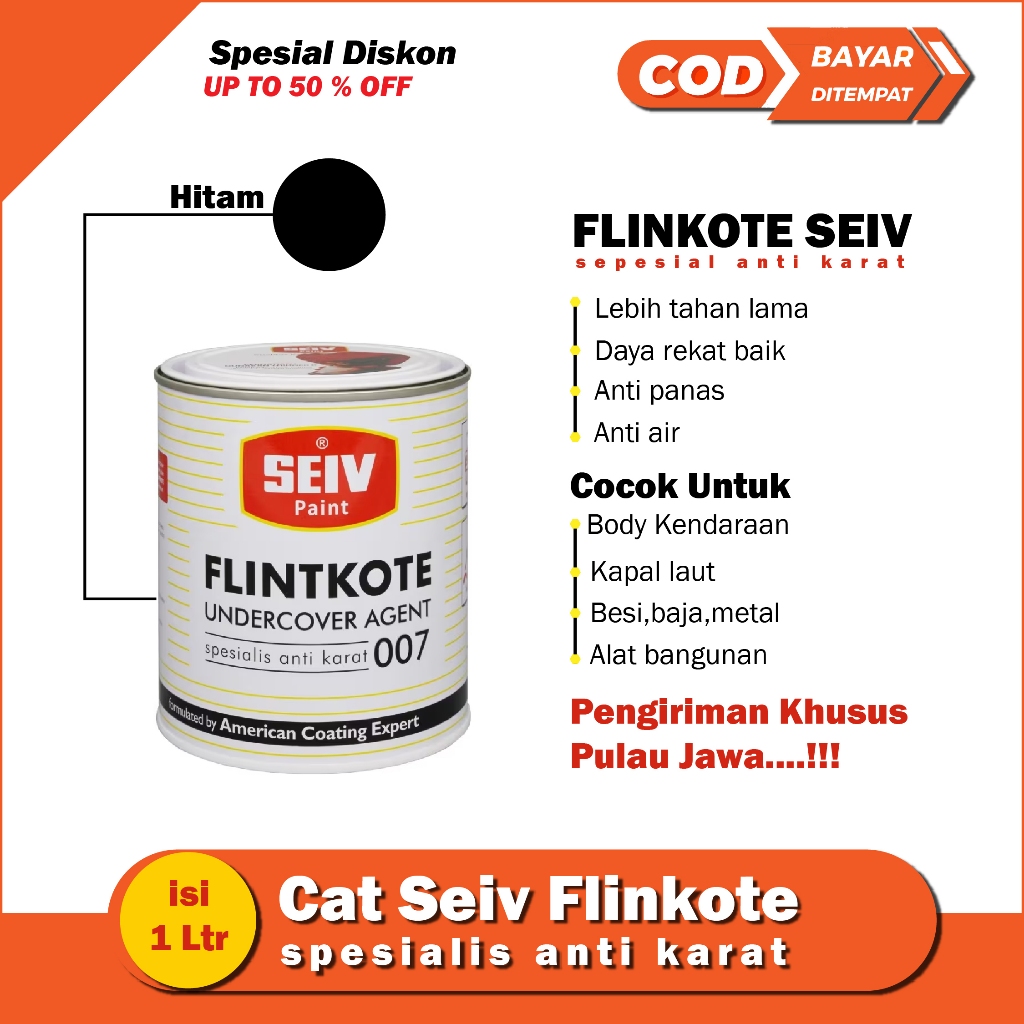 Jual Seiv Paint Flinkote: Pelapis Anti Karat untuk Besi Warna Hitam ...