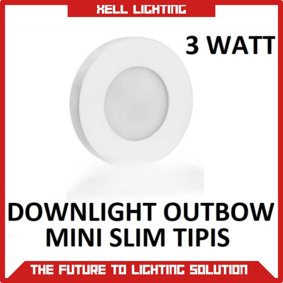 Jual Lampu Downlight LED Panel OUTBOW 3W Mini 3 W Watt BULAT KOTAK OB ...