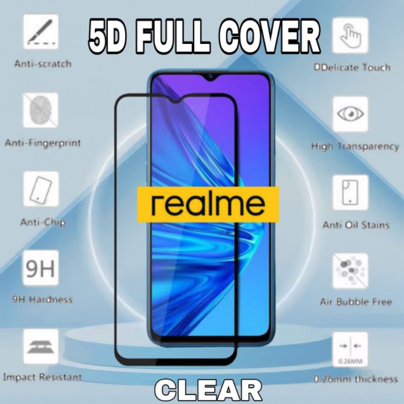 Jual TG 5D FULL TEMPERED GLASS FULL LAYAR Realme C61 13 5 pro 6 7I X C1 C2 C11 C12 C15 C17 C21 ...