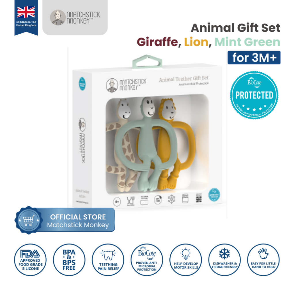 Jual Matchstick Monkey Gift Set Animal, Gigitan Bayi/Teether dengan ...