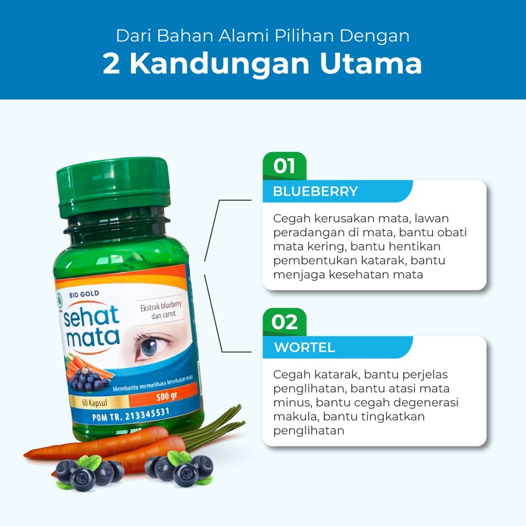 Jual Kapsul Sehat Mata Bio Gold Ekstrak Blueberry dan Wortel Membantu ...