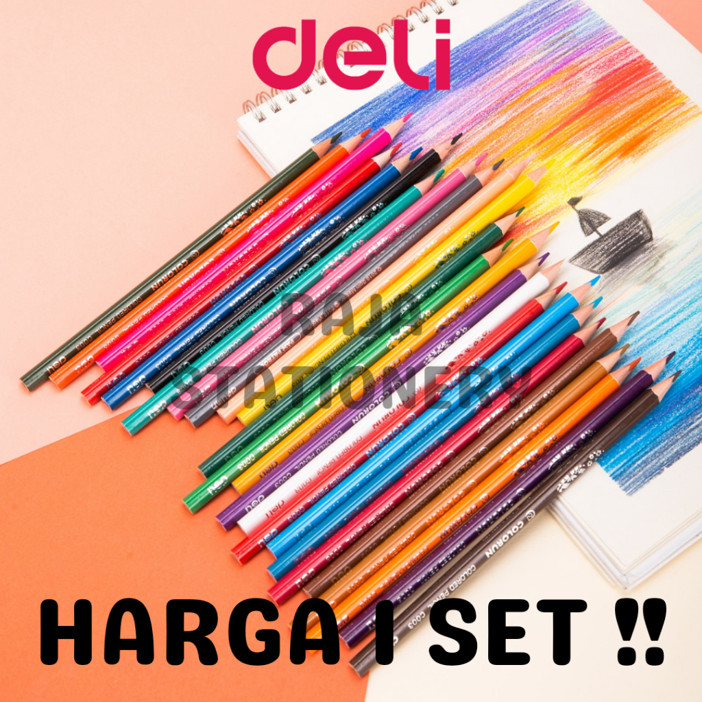 Jual Deli Colour Pencil 12 24 36 Colours / Pensil Warna Deli 12 24 36 ...