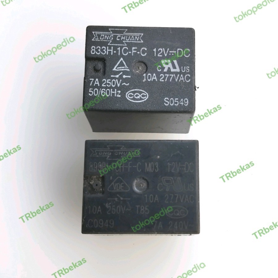 Jual Relay SONG CHUAN 833H-1C-F-C 12V Relay SPDT 7a 250vac coil 12vdc ...