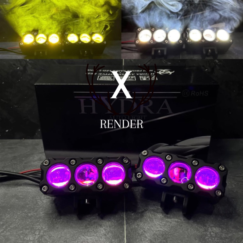 Jual MINI PROJIE 3 MATA CUSTOM DEMON , HI LOW PUTIH PUTIH, HI LOW PUTIH ...