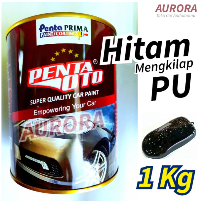 Jual Cat Hitam PU Solid Polos Mengkilap 1Kilo Penta Oto Black Cet Mobil ...