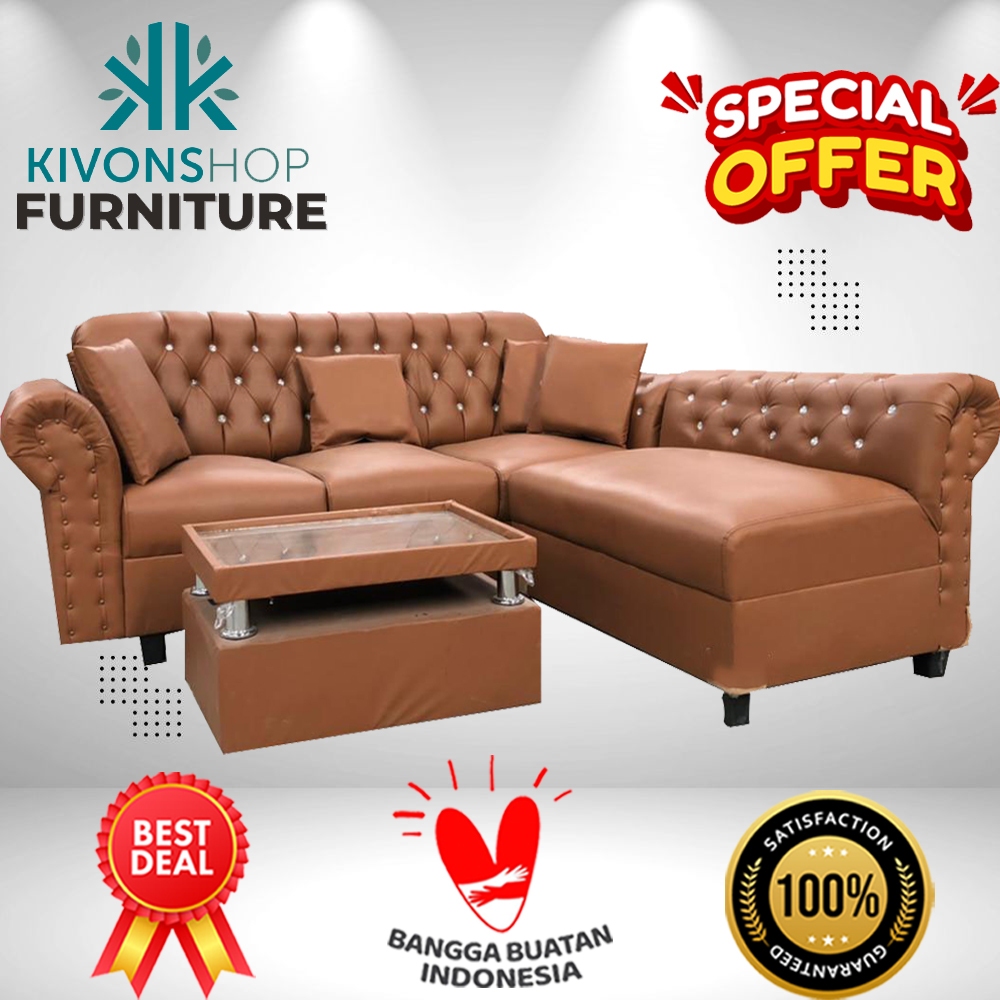 Jual PROMO SOFA L MINIMALIS KLASIK MINIMALISKANCING BAHAN KALEP / OSCAR ...