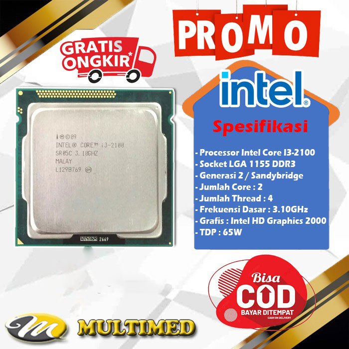 Jual Processor Intel Core i3 2100 / i3 2120 Untuk Socket 1155 Generasi ...