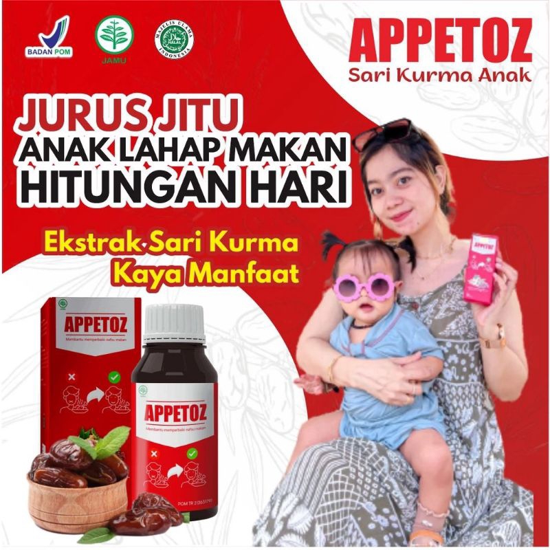 Jual Appetoz Sari Kurma Anak Vitamin | Penambah Nafsu Makan | Daya ...