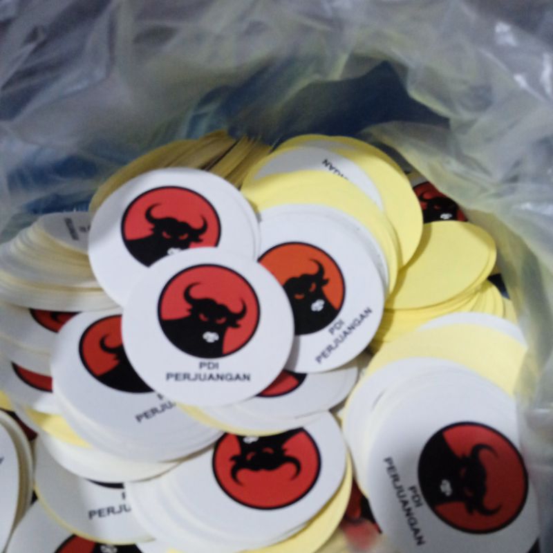 Jual Stiker PDI P Rp.200/pcs. Bulat 5 cm. isi 100pcs. cocok di tempel ...