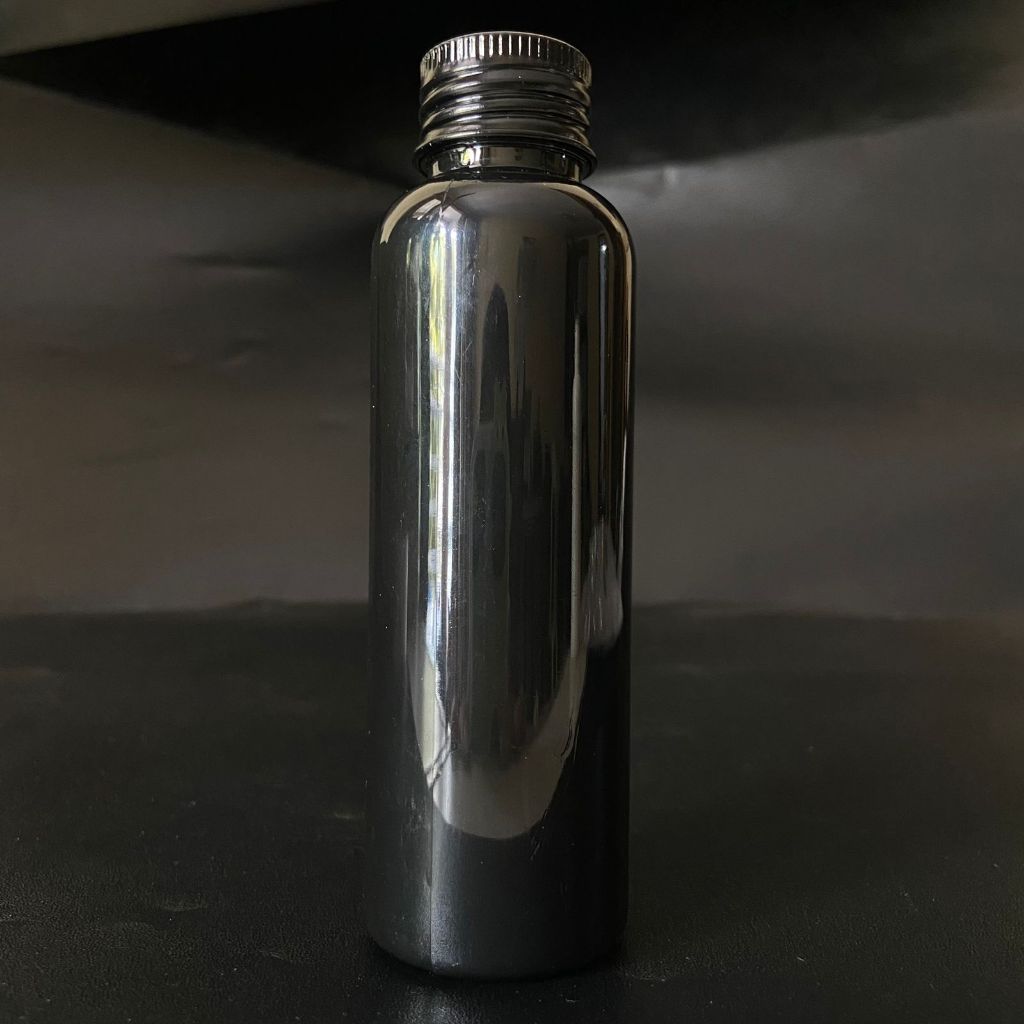 Jual Botol 100ml BR Hitam Tutup Ulir Aluminium Hitam Silver Gold ...