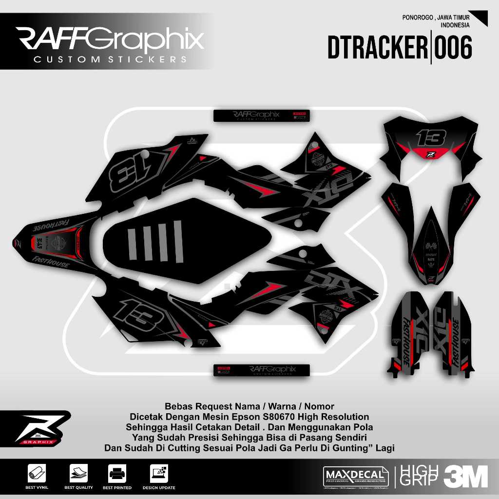 Jual DECAL DTRACKER HITAM / DECAL DTX SUPERMOTO | Shopee Indonesia