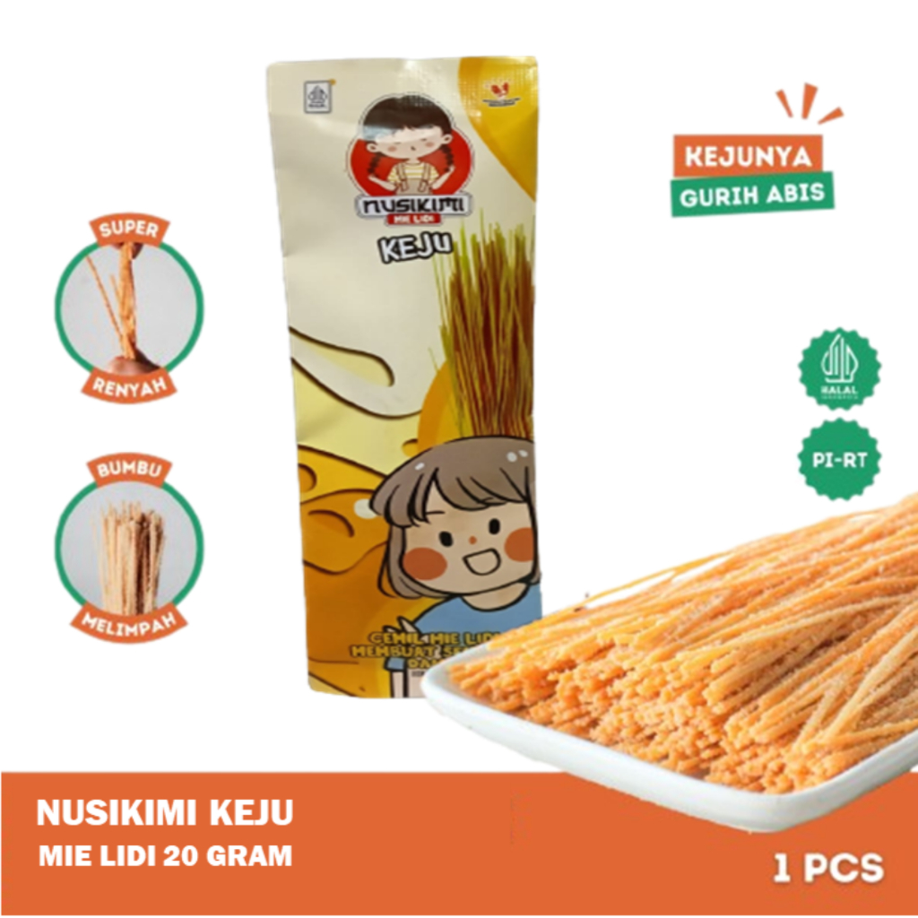 Jual Mie Lidi Jajanan Jadul Viral Rasa Keju Ukuran 20 GRAM - NUSIKIMI ...