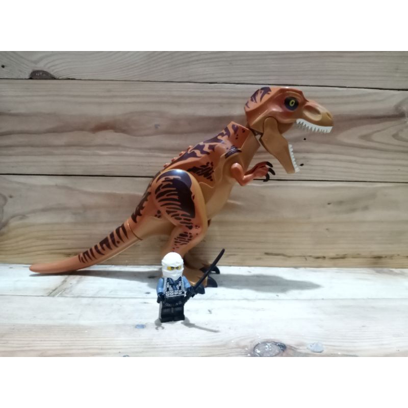 Jual brick figure dinosaurus jurassic world tyranosaurus t rex coklat t ...