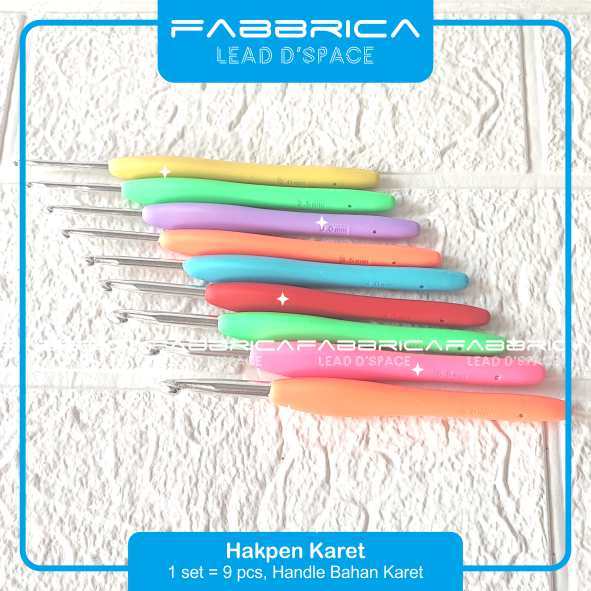 Jual Fabbrica - [9 pcs] Hakpen Set Jarum Rajut Alat Merajut Karet Hook ...