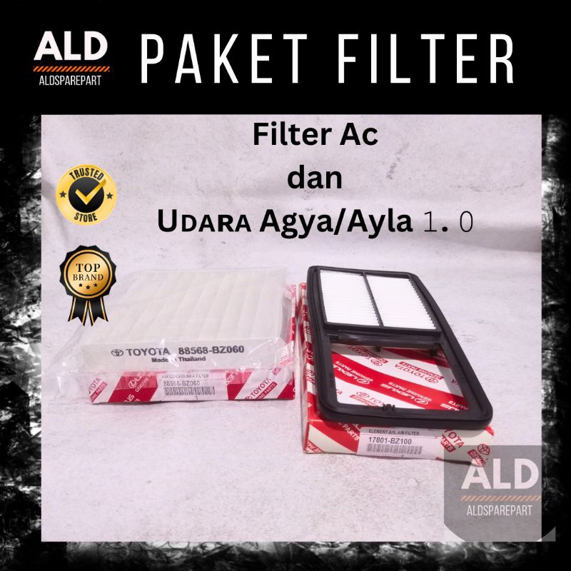 Jual PAKET FILTER AC KABIN DAN FILTER UDARA AGYA AYLA 1.0 (88568-BZ060 ...