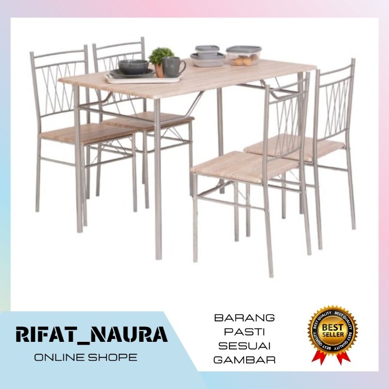 Jual Meja makan set 4 kursi/meja makan estetik/meja makan minimalis. | Shopee Indonesia