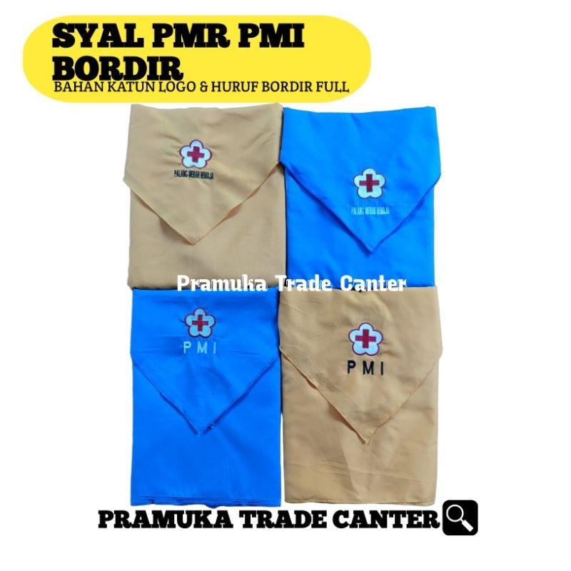 Jual Syal PMI / PMR Bahan Katun Logo Tulisan Full Bordir | Shopee Indonesia