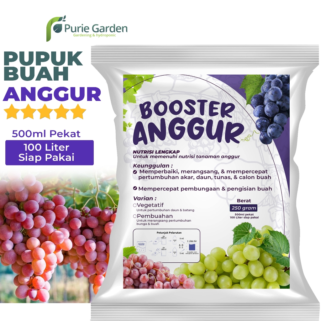 Jual Pupuk Booster Anggur Cepat Berbuah AB Mix Anggur 250Gr 100 Liter PG KDR | Shopee Indonesia