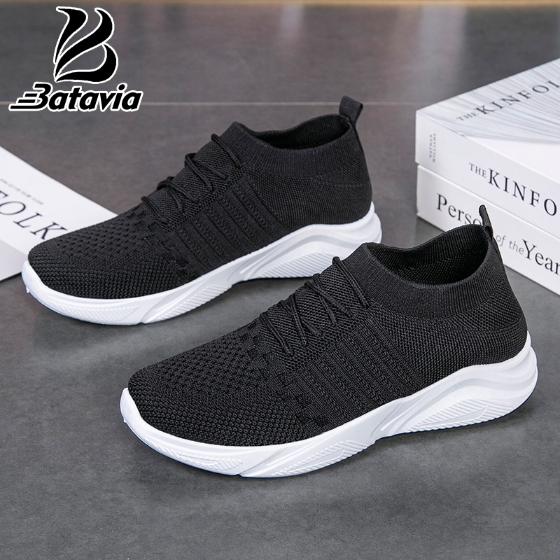 Jual Batavia Sepatu Olahraga Wanita Sepatu Sekolah Wanita Hitam Sepatu ...