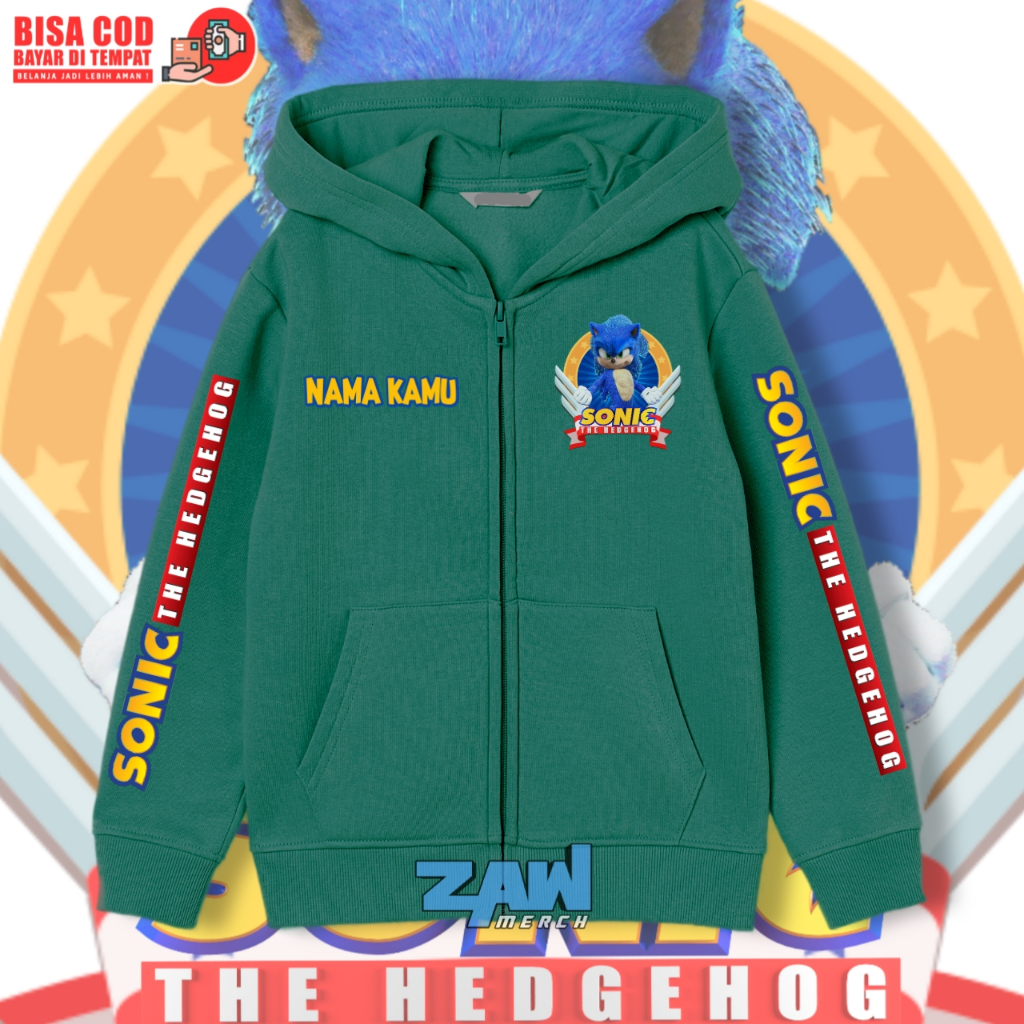 Jual Hoodie Zipper Anak Sonic The Hedgehog / Jaket Hoodie Anak Sonic ...