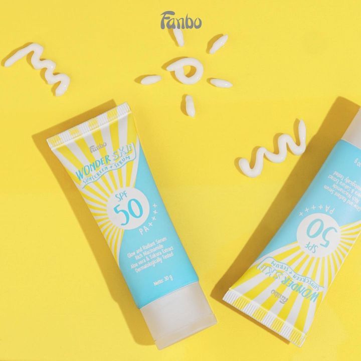 Jual Fanbo Wonder Skin Sunscreen & Serum - SPF 50 PA ++++ 30gr | Shopee ...
