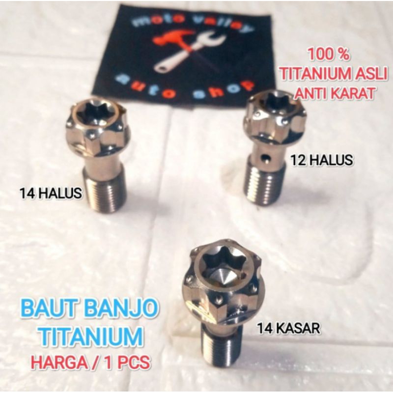 Jual Baut banjo Titanium Kaliper banjo ke master rem Drat HALUS dan Drat Kasar Harga per 1 pcs ...