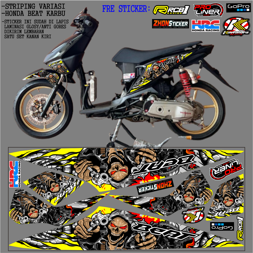 Jual STRIPING VARIASI HONDA BEAT KARBU OLD STICKER ZOMBIE VARIASI ...