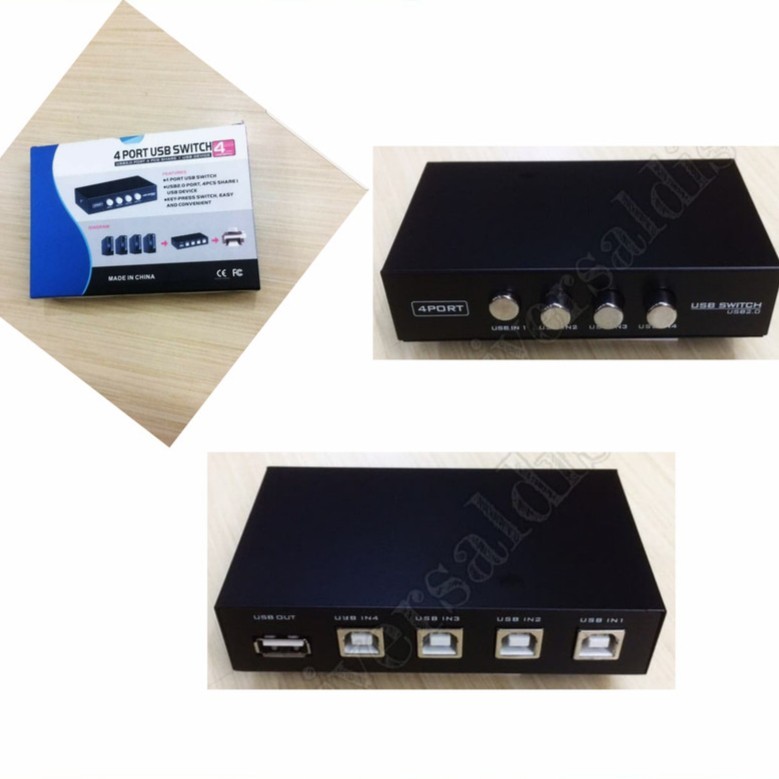 Jual Manual Switch Usb PRINTER 4 Port / usb 2.0 switch 1-4 | Shopee Indonesia