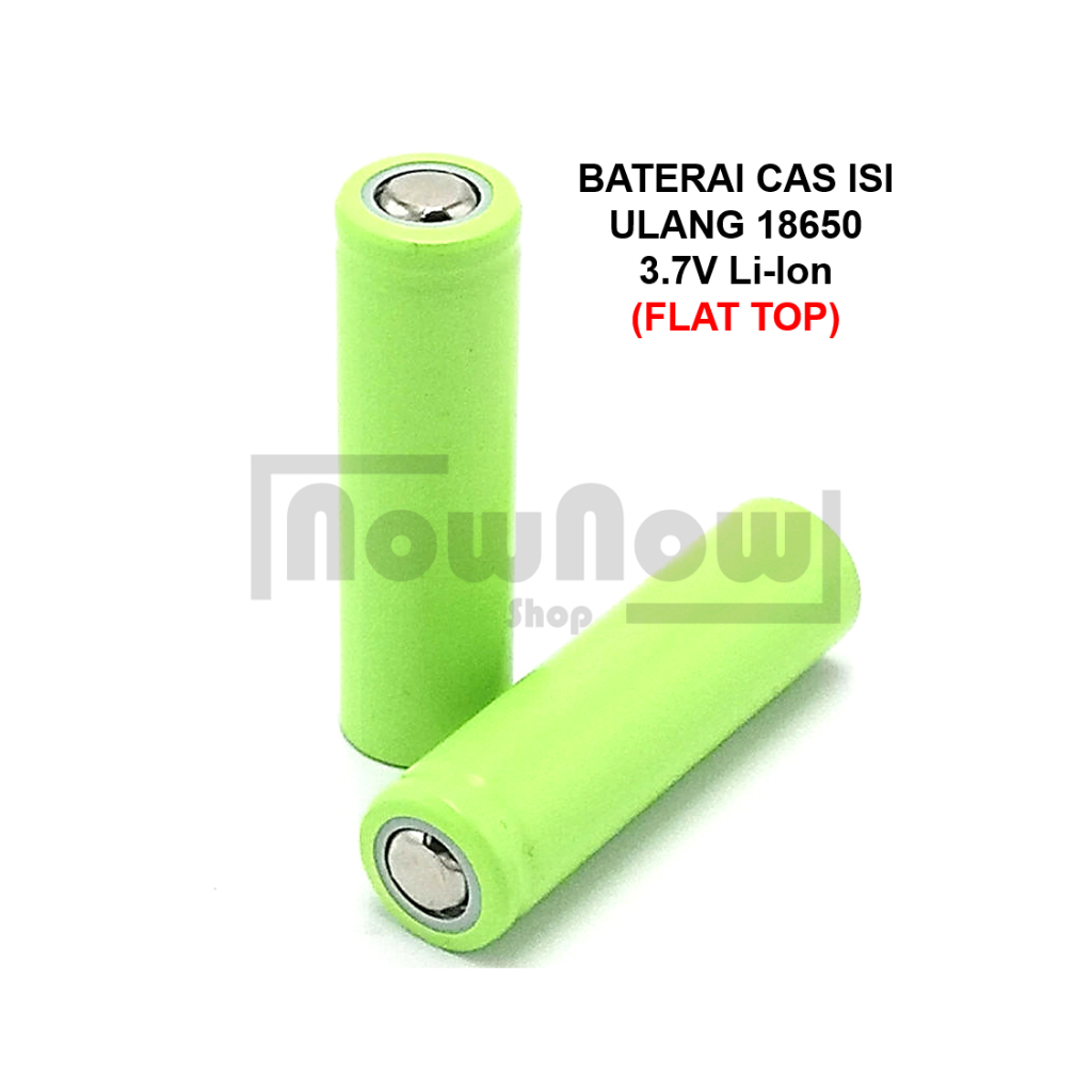 Jual Baterai Cas Isi Ulang 18650 FLAT TOP 3.7V Ujung Datar Li-Ion Universal KIPAS ANGIN MINI ...