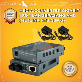 Jual HTB-GS-03 Gigabit Netlink HTB GS 03 Sepasang A+B / Fiber Optic Media Converter HTB-GS-03 A ...