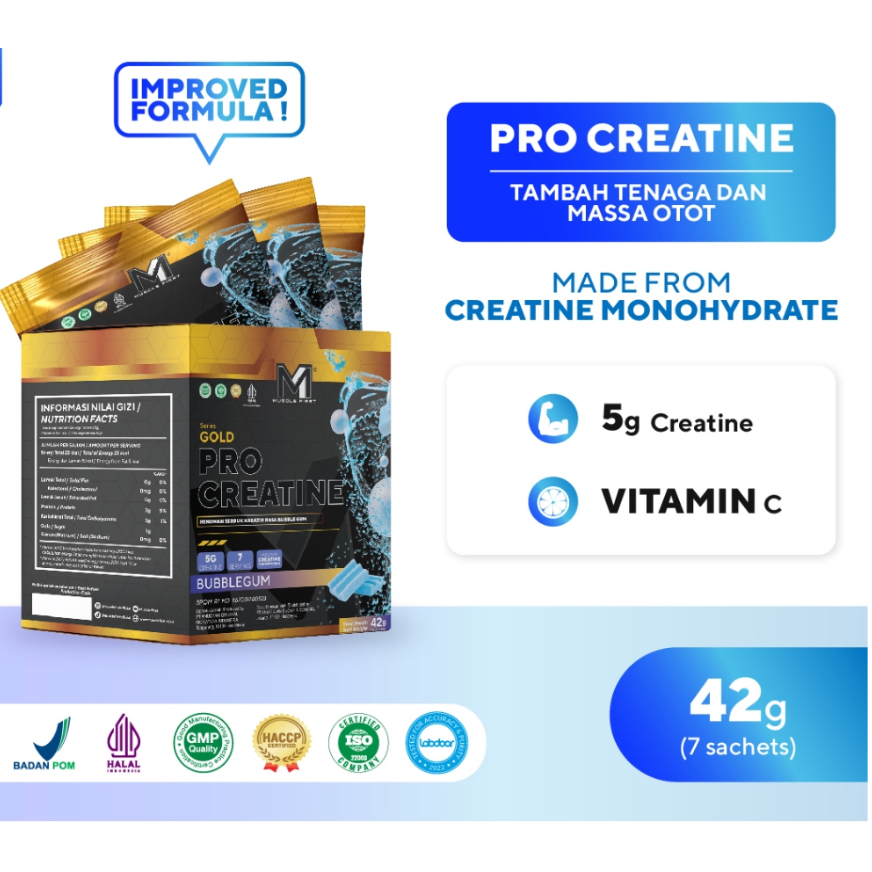 Jual M1 Muscle First Pro Gold Creatine Sachet 7 serving | Shopee Indonesia