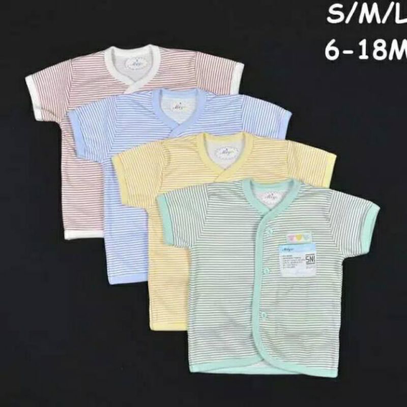 Jual MIYO Baju Pendek Garis/Salur SML (4pcs) | Shopee Indonesia