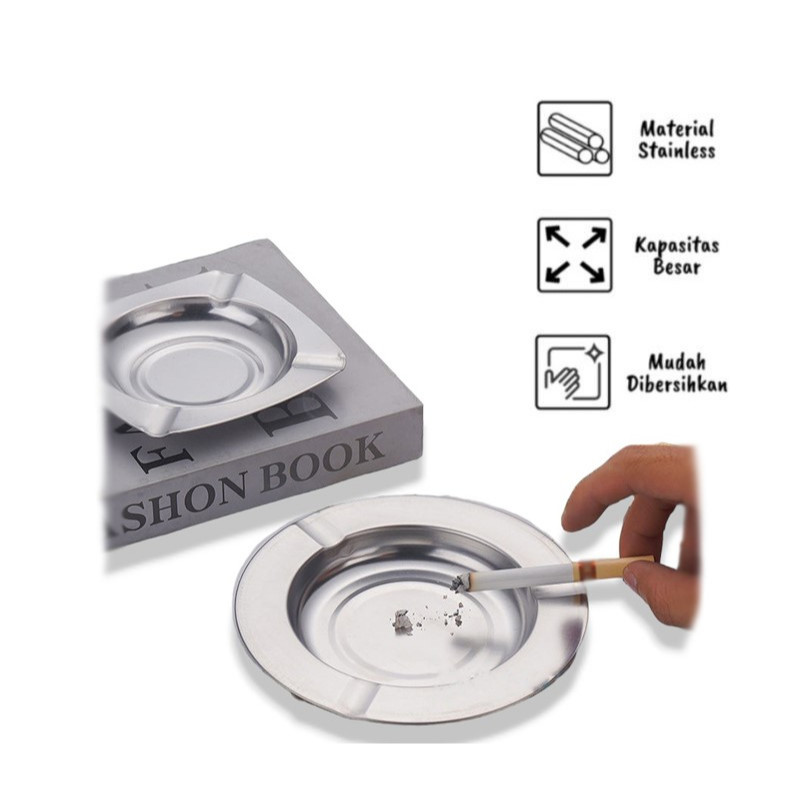 Jual YH ASBAK STAINLESS BULAT 12 CM MANGKOK ASBAK BESI ASHTRAY / ASBAK ...