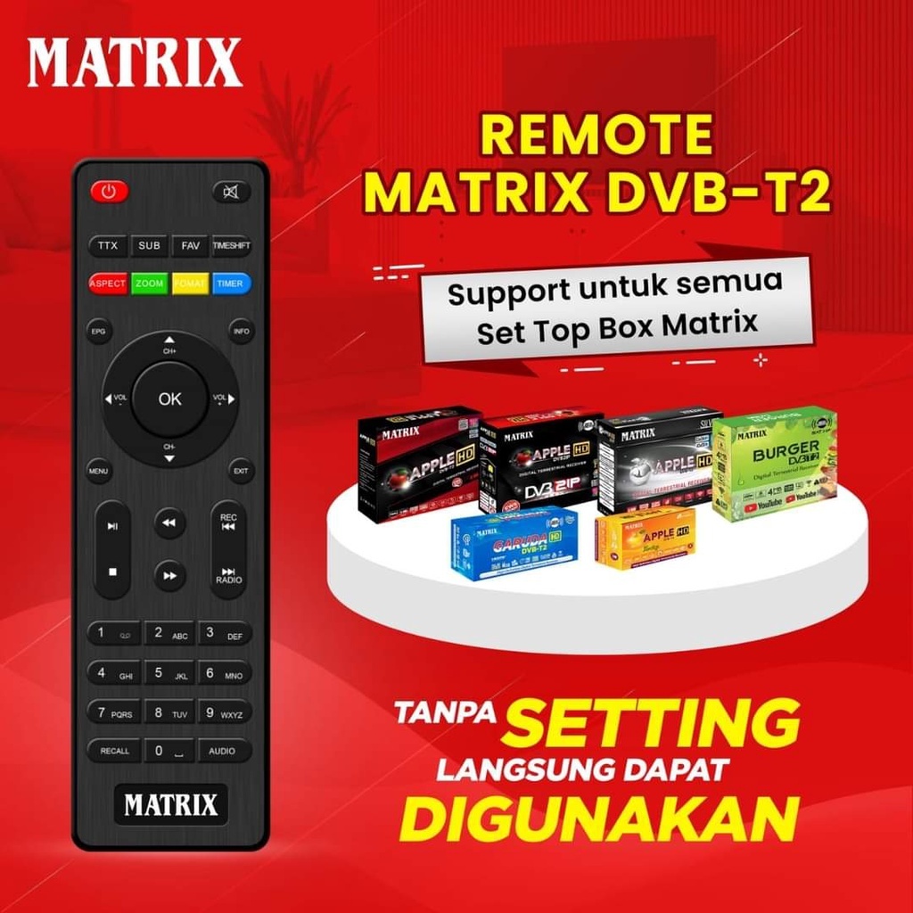 Jual Remote STB Set top Box Matrix Merah | Shopee Indonesia