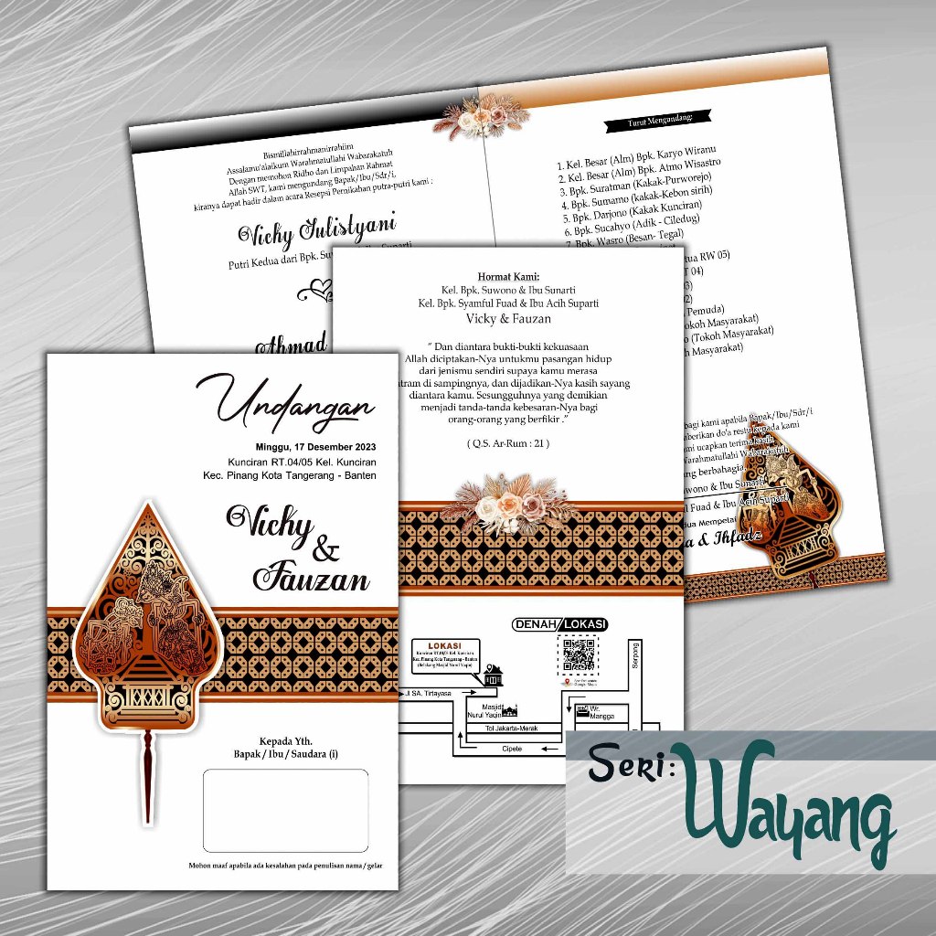 Jual Undangan Pernikahan, Khitanan Model Wayang Elegan dan Murah ...
