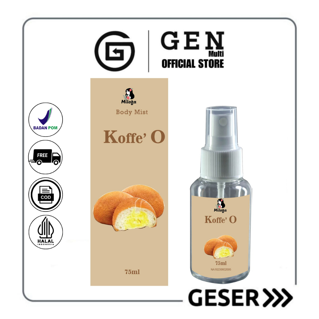 Jual GEN - [BPOM] Parfum Body Mist Milofa Koffe'O 75ml / Body Mist ...