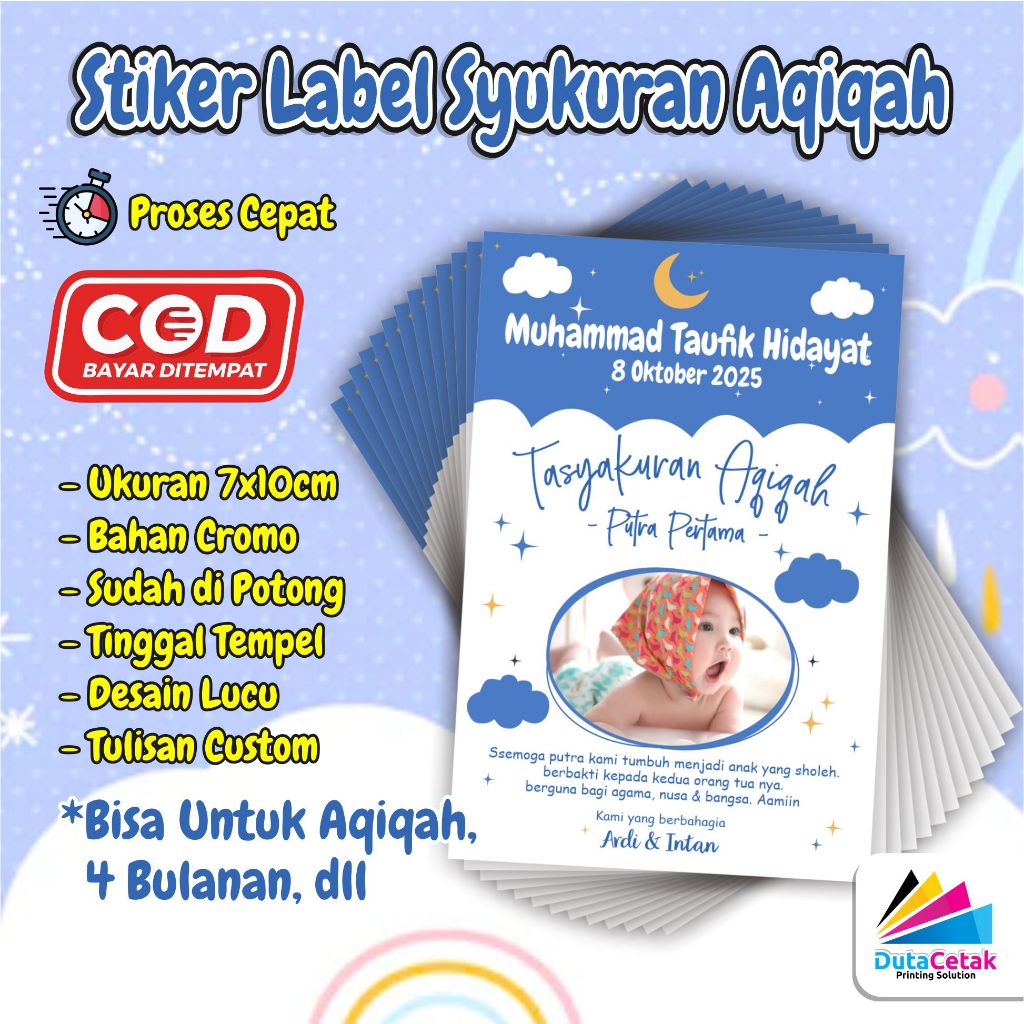 Jual Stiker Label Syukuran Aqiqah, Stiker 4 Bulanan, Stiker Nasi Box ...