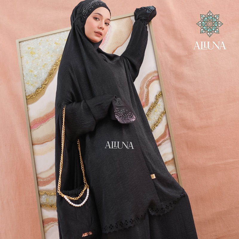 Jual ALLUNA - Mukena Dewasa Umroh Berlengan Menutup Dagu Lasercut ...
