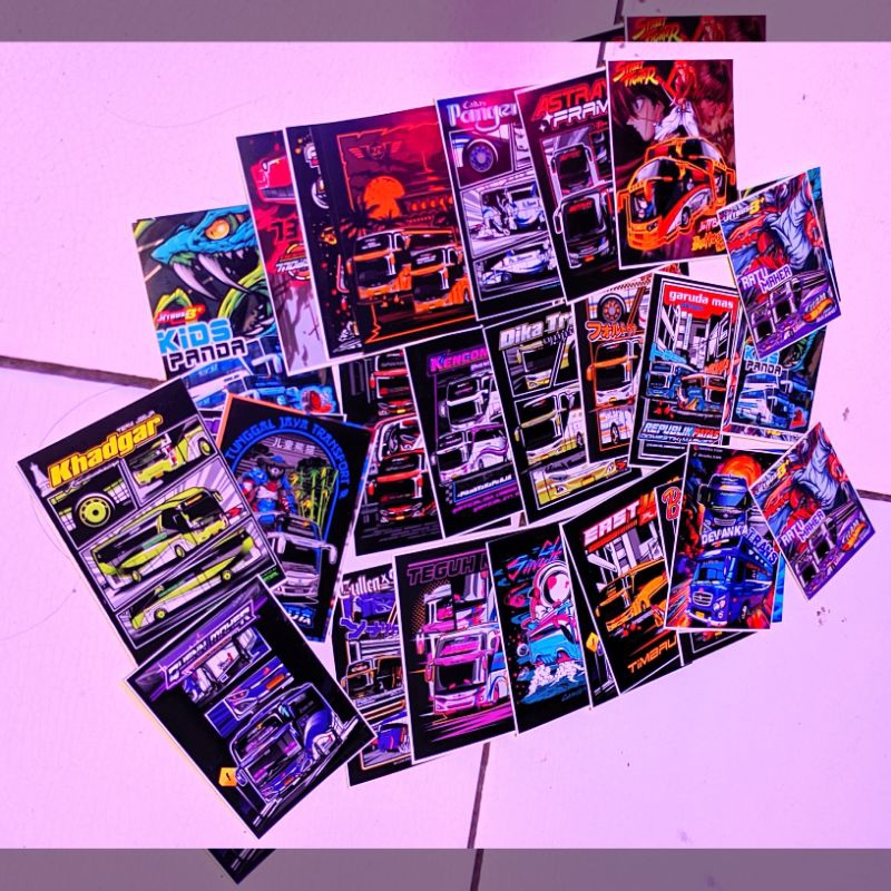 Jual COD stiker buss keren premium high quality komplit 40 Stiker+Bonus ...