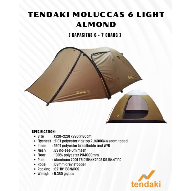 Jual TENDA CAMPING TENDAKI MOLUCCAS 6 PRO 6 - 8 ORANG TENDA FAMILY DOME ...