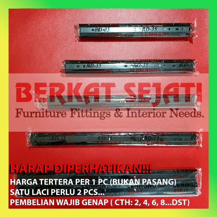 Jual Rel Laci Double Track Full Extension Hitam LENAGA by HUBEN RD35 x ...