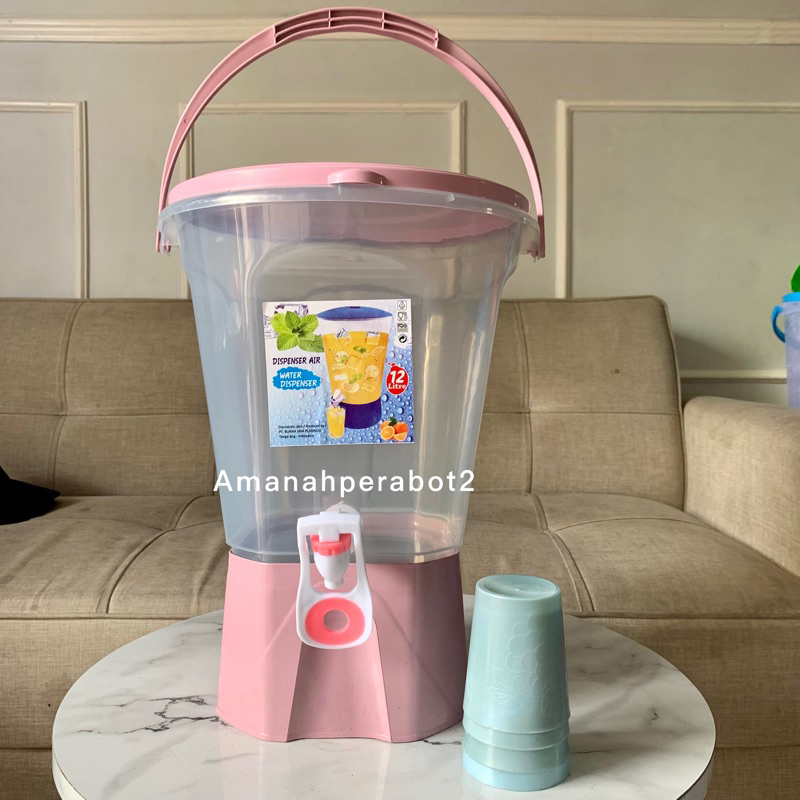 Jual DISPENSER AIR MINUM KRAN 12 Liter Bonus 4pcs Gelas Dispenser Teh ...