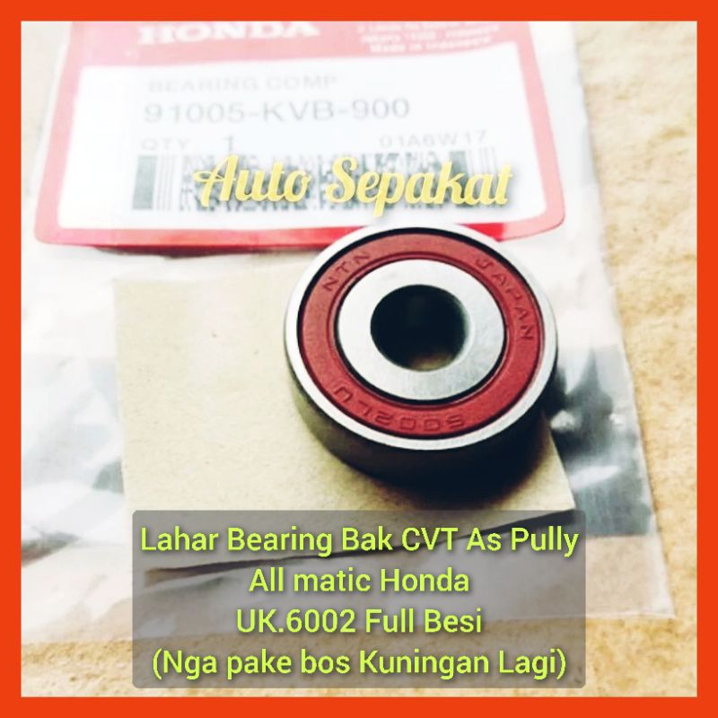 Jual ORI BEARING LAHAR LAHER BAK CVT HONDA 6002 BEAT VARIO 110 125 150 ...