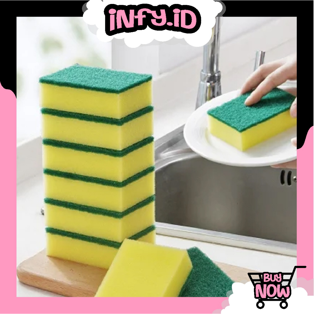 Jual INFY - SPON CUCI PIRING KOTAK / SPONS CUCI PIRING BUSA KUNING ...
