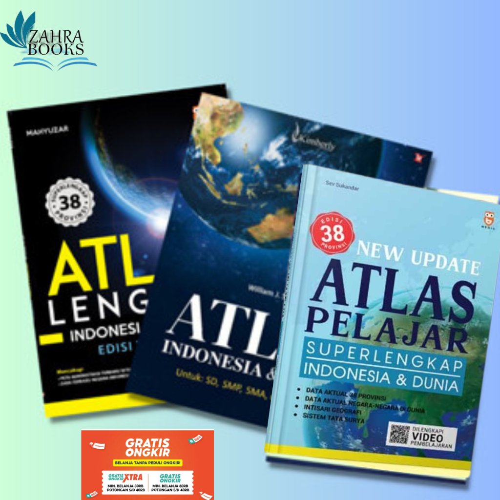 Jual Atlas Pelajar Super Lengkap Indonesia & Dunia /Atlas Indonesia ...
