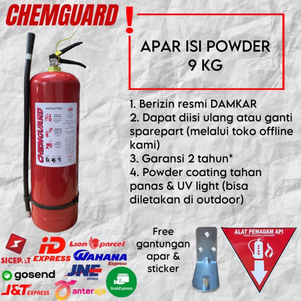 Jual Apar chemguard 9 kg tabung pemadam perlengkapan pemadam api ABC ...